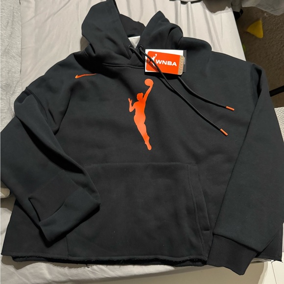 Nike | Tops | Black Hoodie With Orange Wnba Logo Cropped | Poshmark